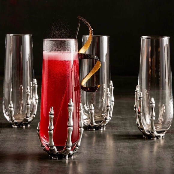 Pottery Barn | Dining | New Pottery Barn Skeleton Hand Flutes Set Of 4 ...